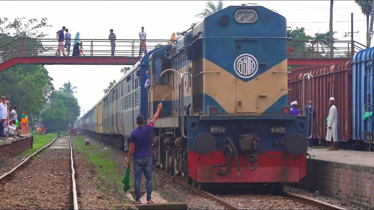 Bangladeshi WDM-2 Loco pulling Indian Railways Longest 43/86 Load High ...