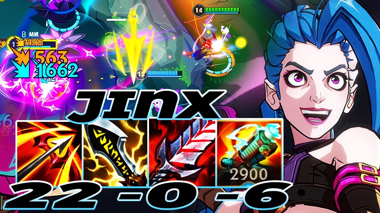 WILD RIFT JINX ADC GAMEPLAY | 22 -0 -6 MVP | JINX BUILD RUNES - YouTube