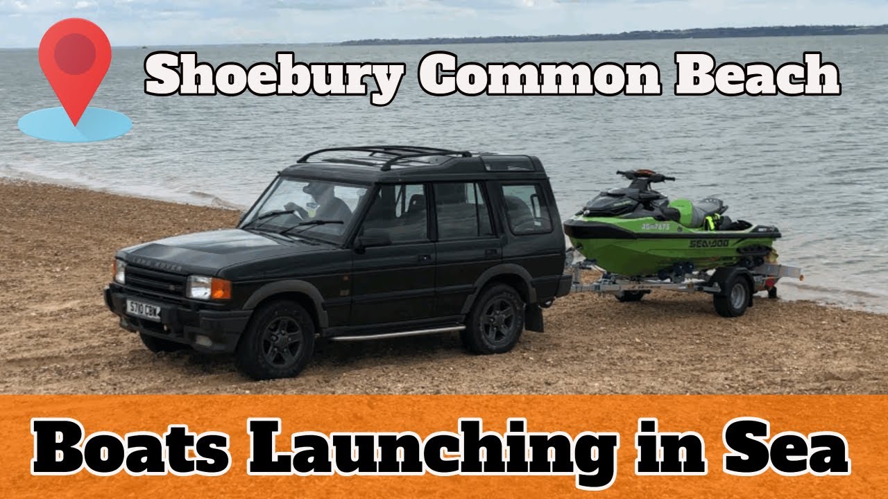 Land Rover Trailering and Launching Boats into Sea - Shoeburyness ...