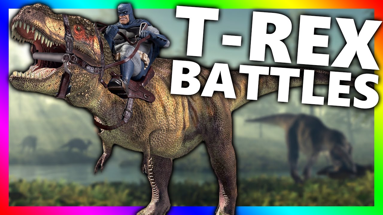 RIDING INTO BATTLE ON A T-REX!!! | ARK: Survival Evolved | Episode 51 ...