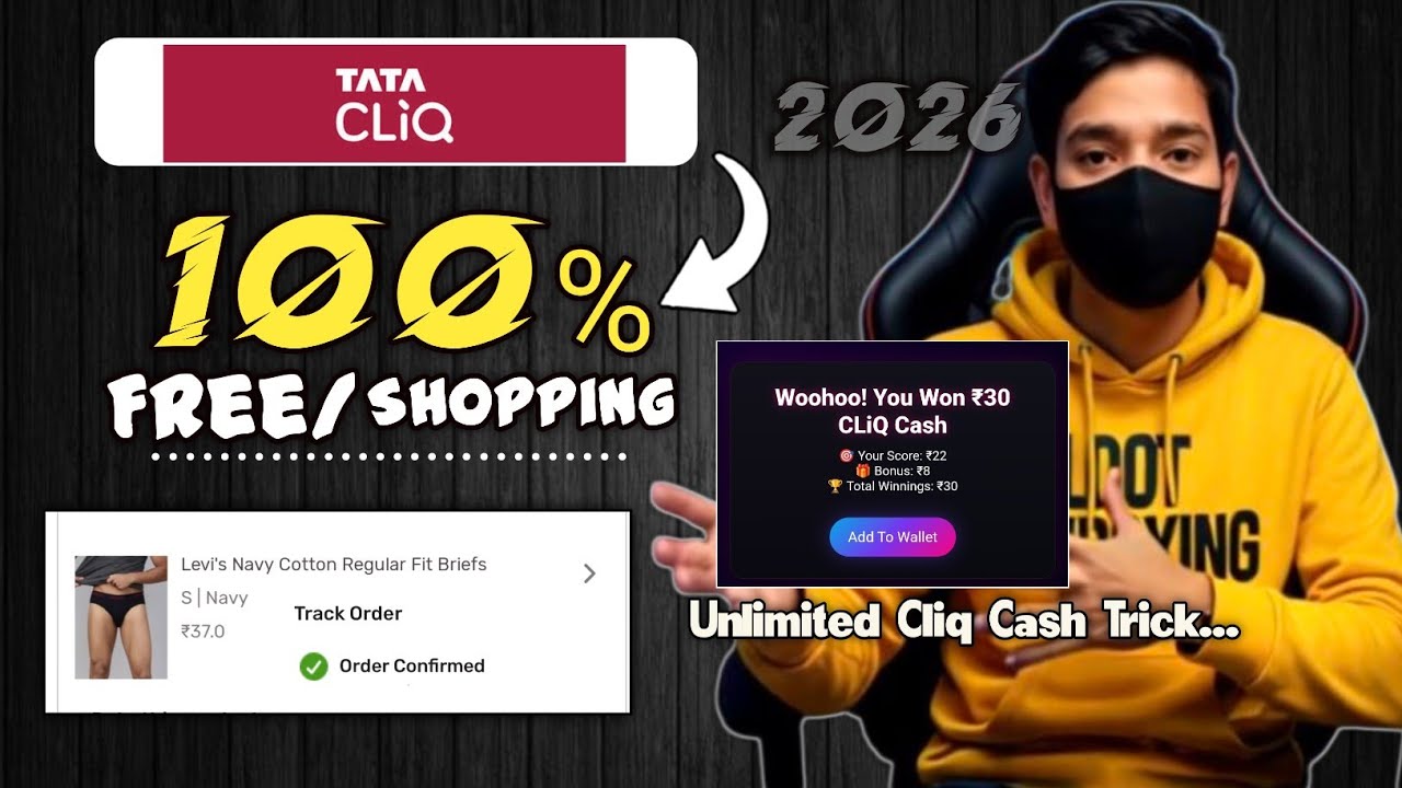 Tata Cliq ₹100 Free Shopping Daily 🔥 tata cliq free shipping Trick ...