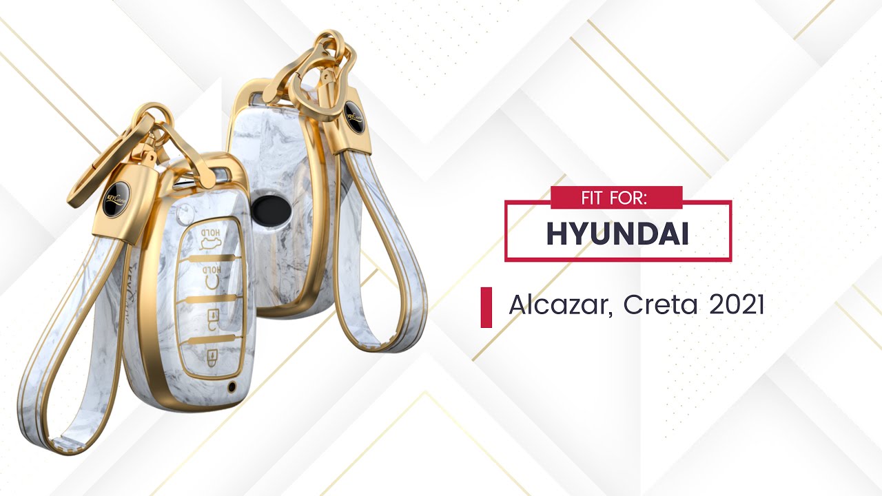 Keycare Marble gold TPU key cover suitable for Hyundai Creta, Alcazar 4 ...