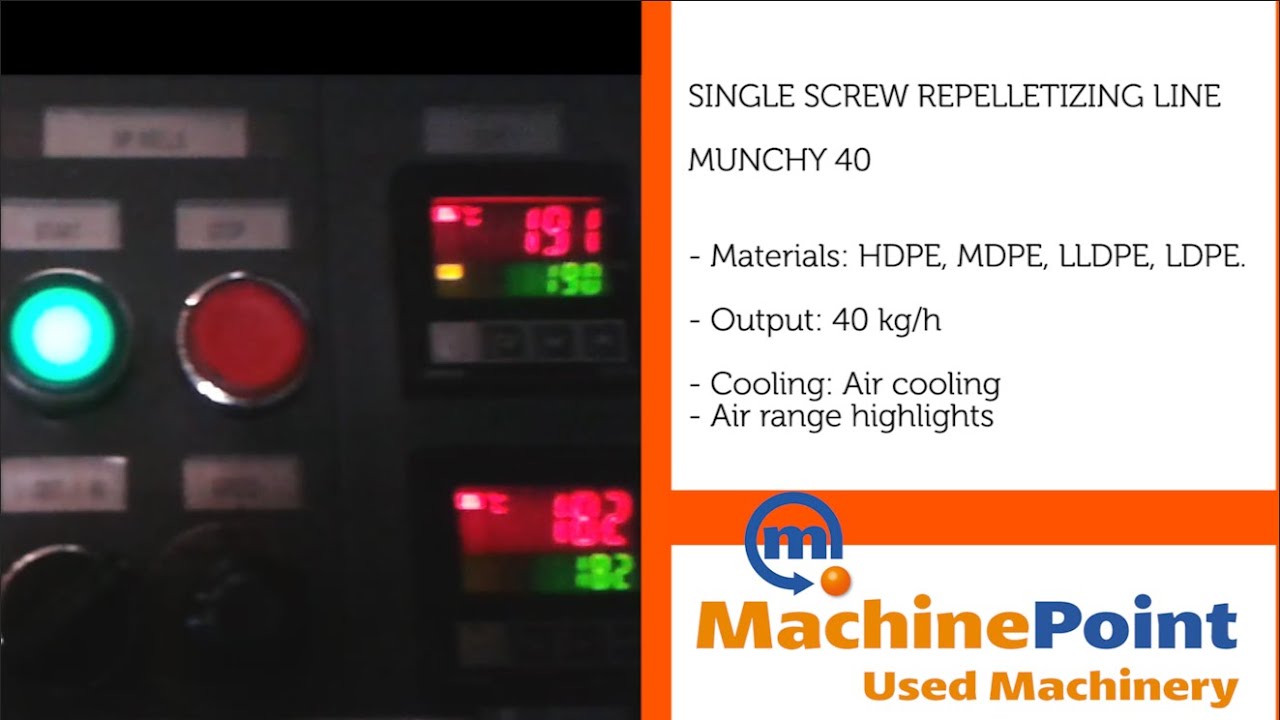 MUNCHY 40 Used Single screw repelletizing line Machines MachinePoint ...