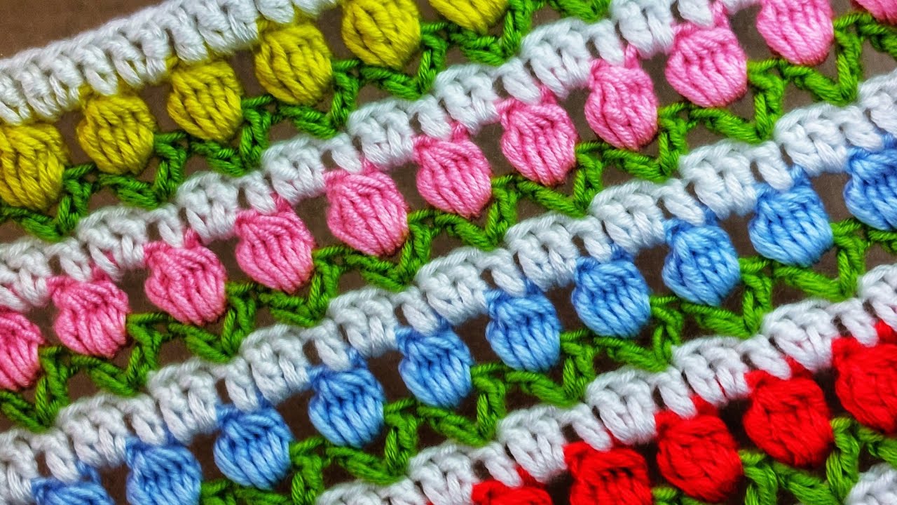 Wonderful 💯 👌 Crochet Stitch Flowers Pattern Step by step,3 rows # ...