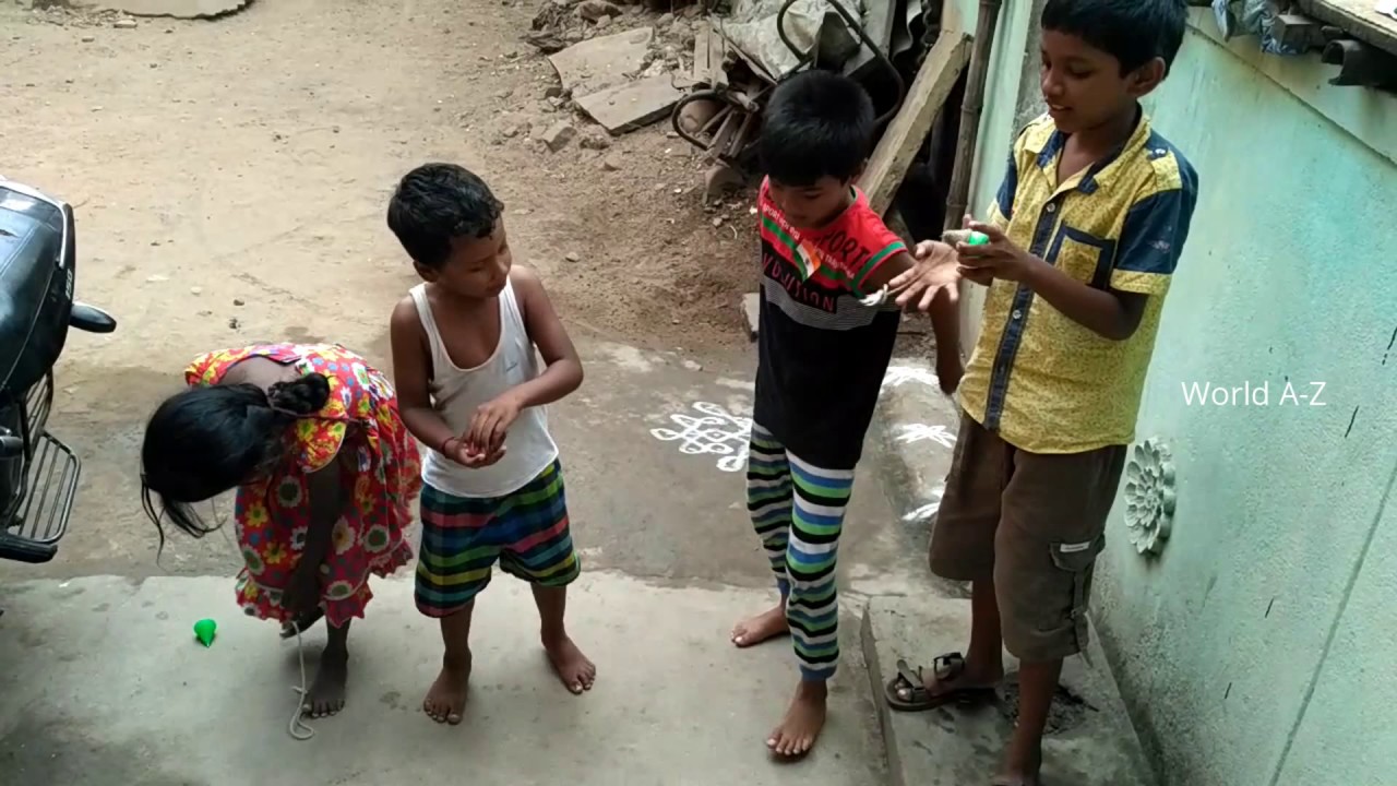 How to kids play top | Bambaram game | Children's Simply games ...