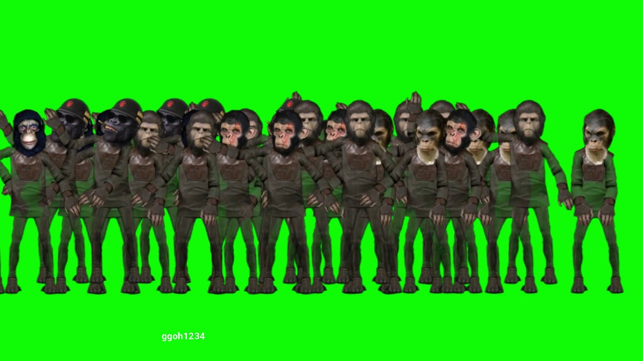 Huge Apes Mutiny in green screen - YouTube