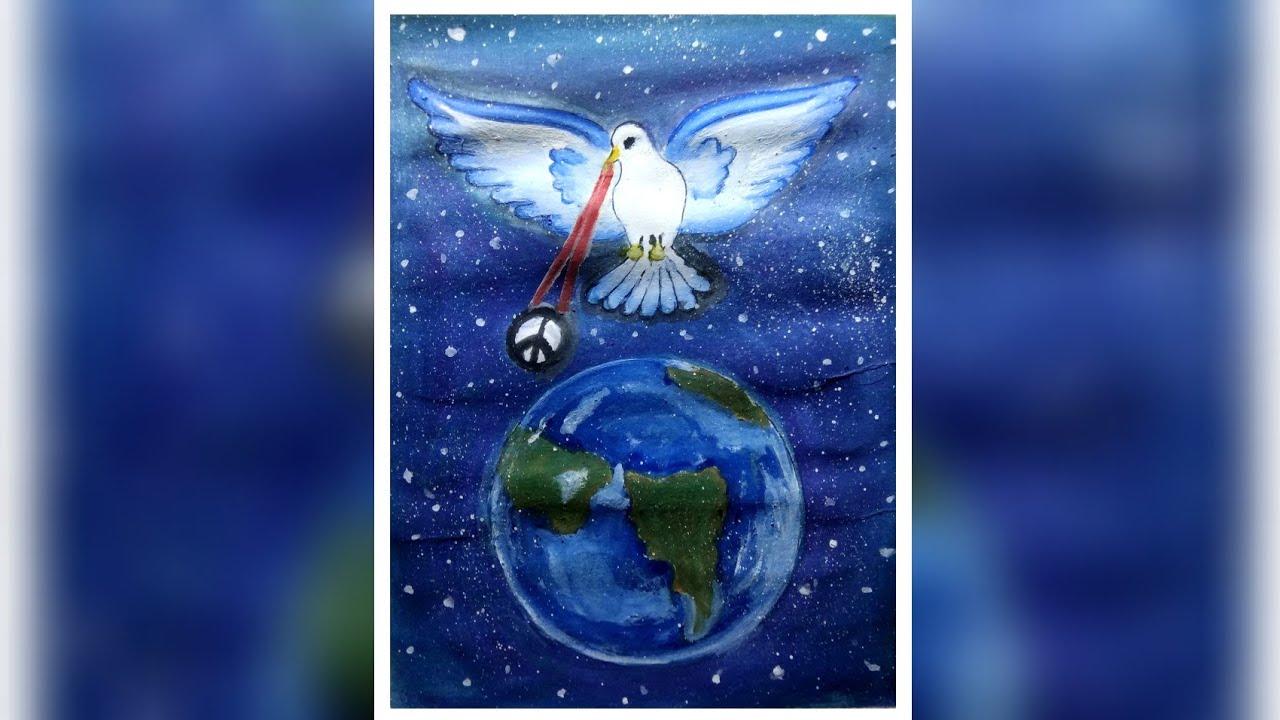 How to draw International peace day with water colour /peace poster ...