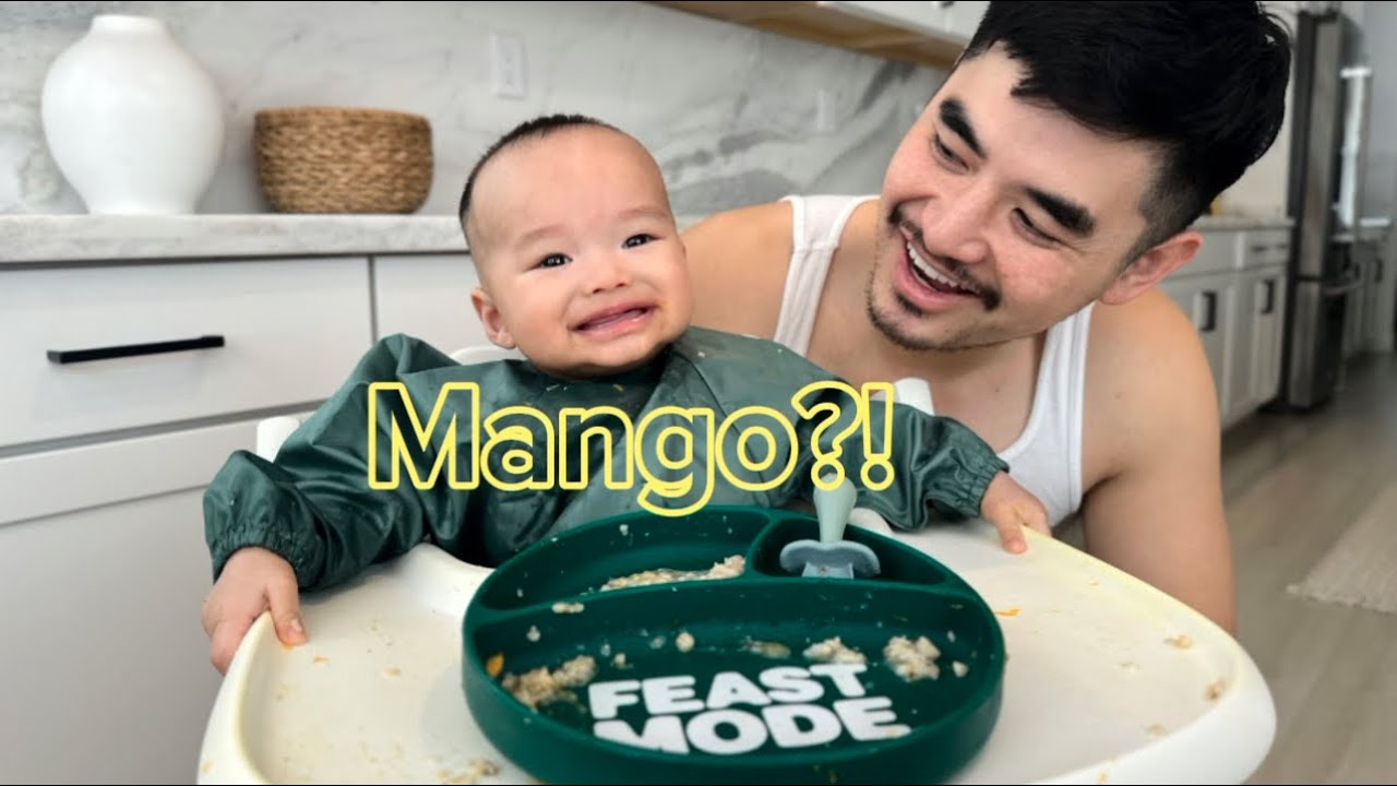 6 Month Baby vs Mango? | Day 2 of Baby Led Weaning - YouTube