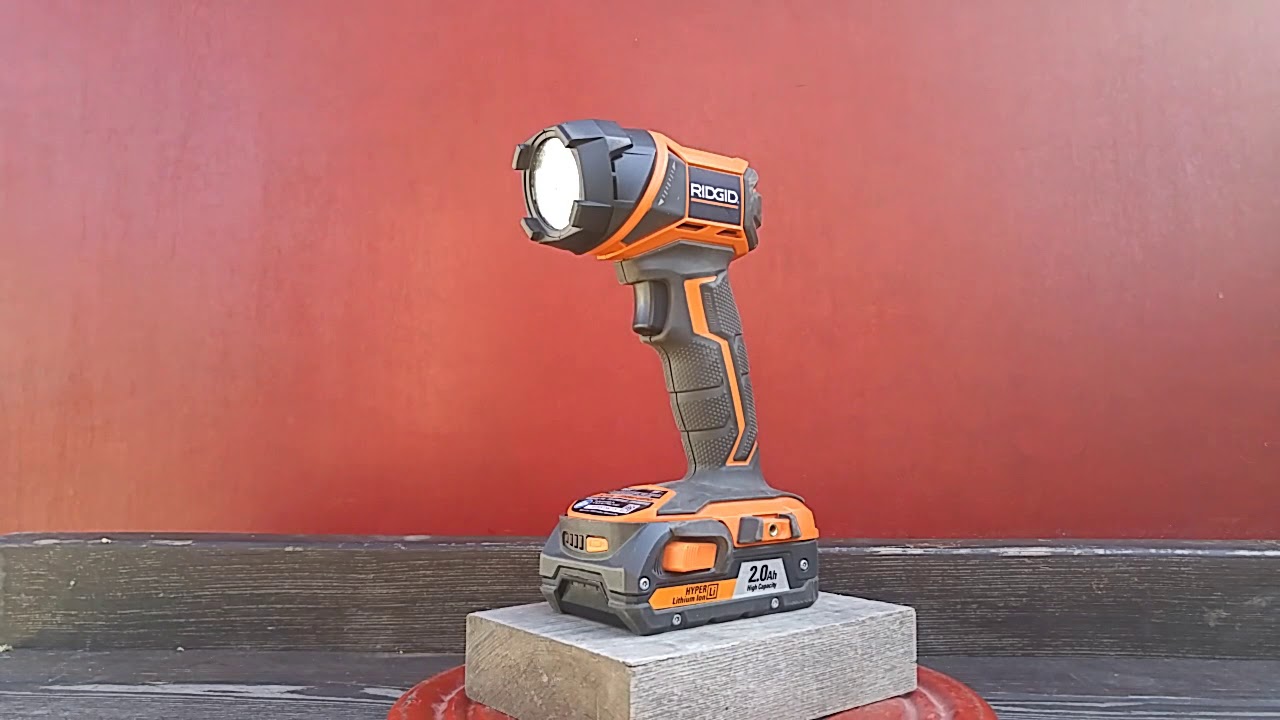 Аккумуляторный фонарь Ridgid R8693 / Aeg FL18-0 18v - YouTube