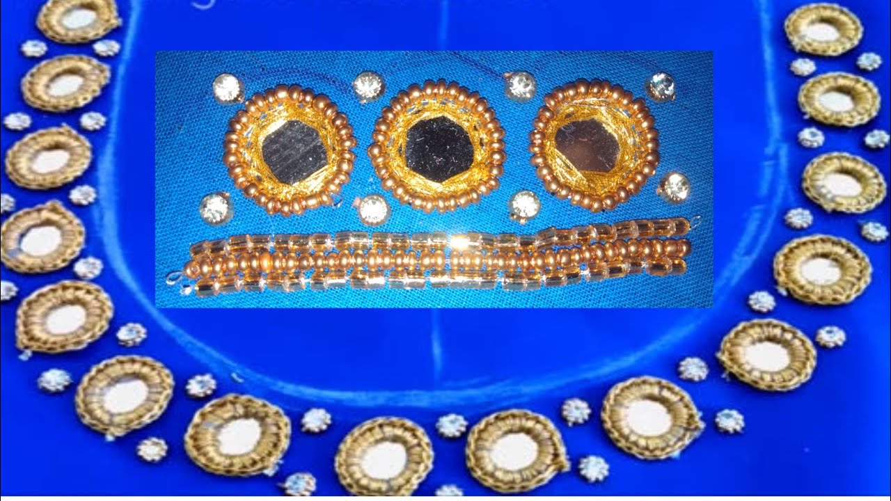Aari maggam work , mirror design..... - YouTube