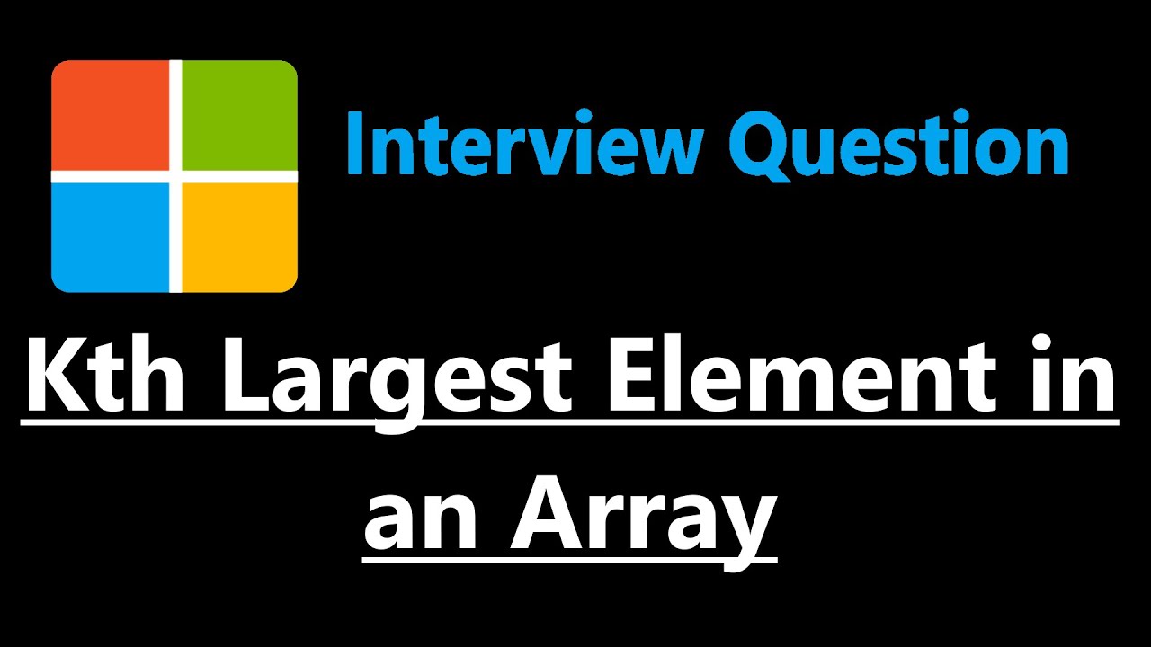 Kth Largest Element In An Array Quick Select Leetcode 215 Python Youtube