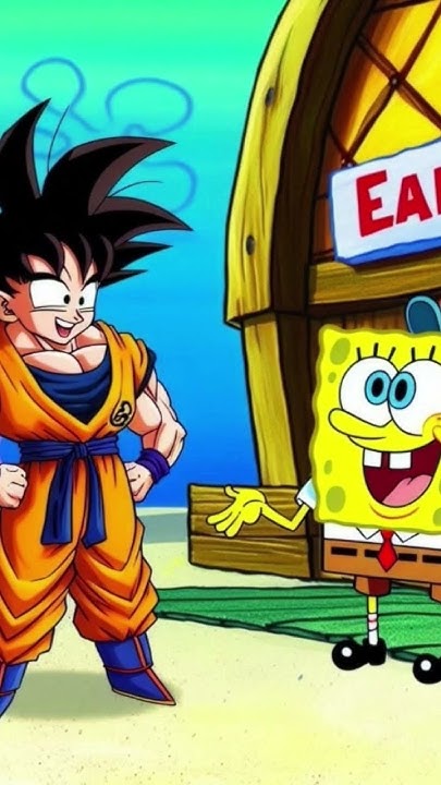 GOKU VEIO VISITAR BOB ESPONJA NA FENDA DO BIQUINI - YouTube