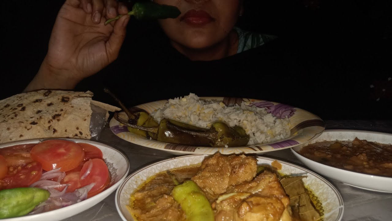eating"Rice, keema, chicken karayi, with Salad🥗... - YouTube