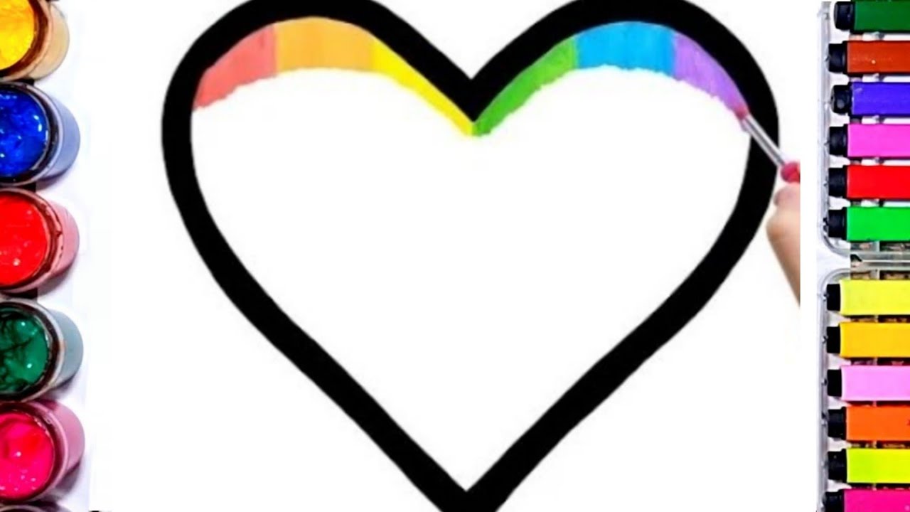 Bolalar uchun yurak rasmini chizish - YouTube