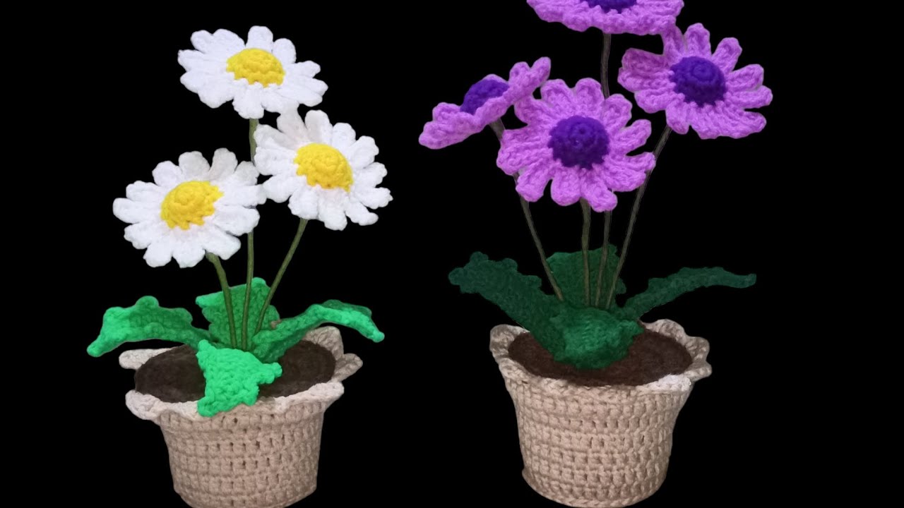 Making Daisy flower in a pot Part1(The flower) - YouTube