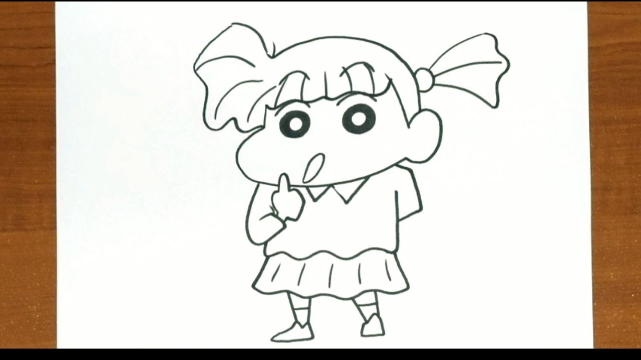 How To Draw NENE SAKURADA FROM CRYON SHINCAN Step by Step - YouTube