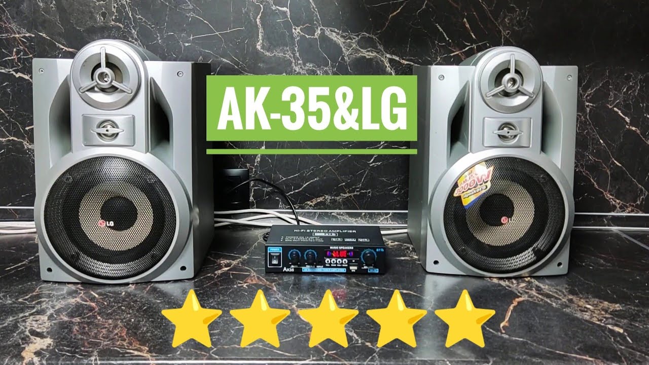LG speakers and AK-35 amplifier. - YouTube