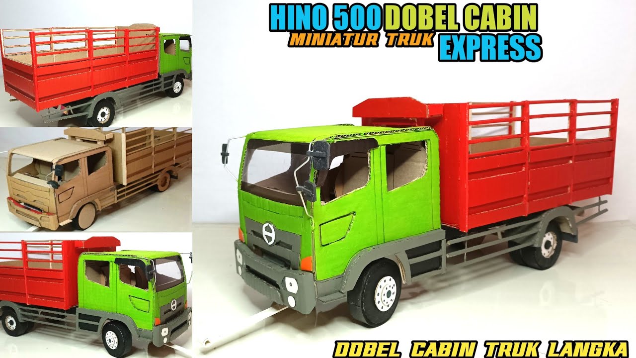 MEMBUAT DAN CAT MINIATUR TRUK HINO 500 EXPRESS DOBEL CABIN BISA OLENG ...
