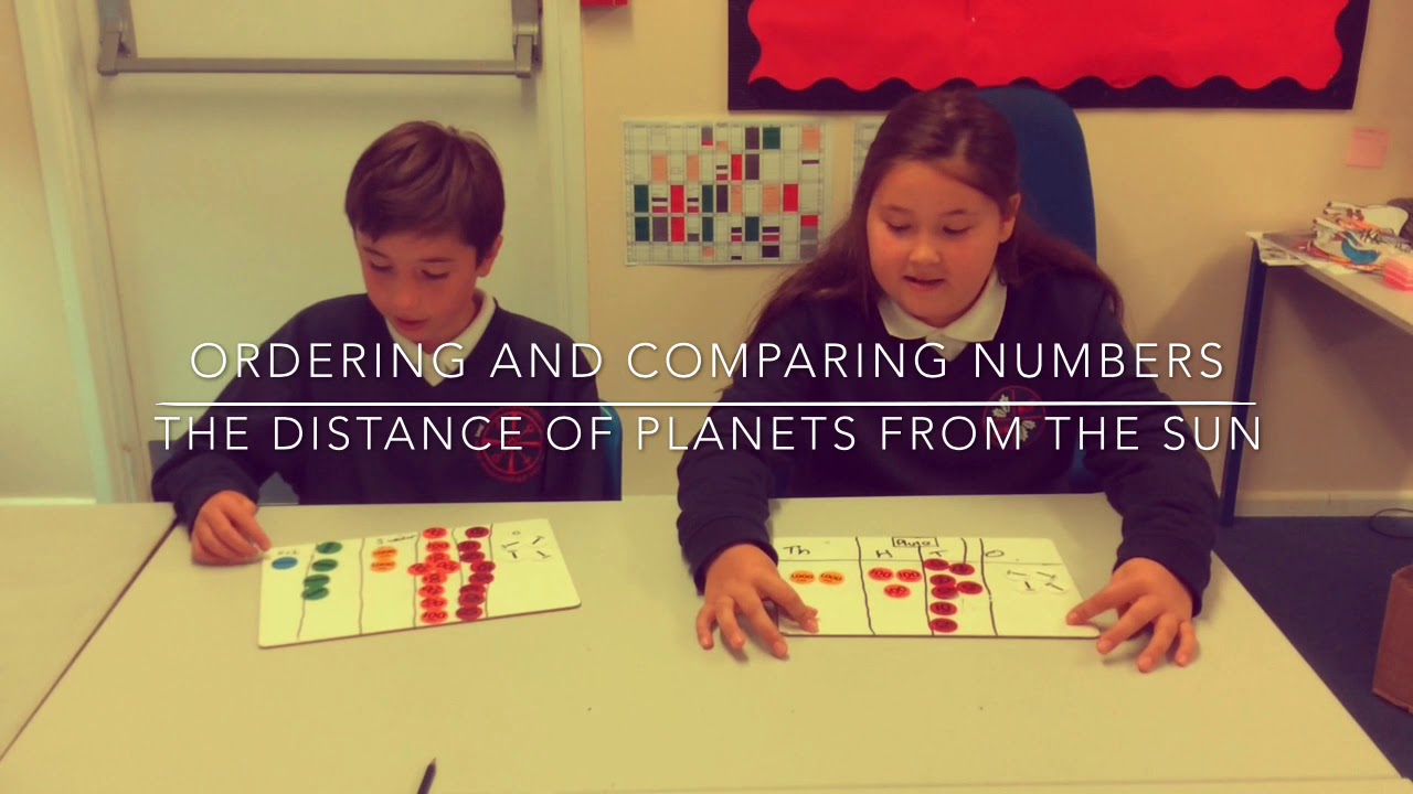 Comparing the size of planets using place value - YouTube