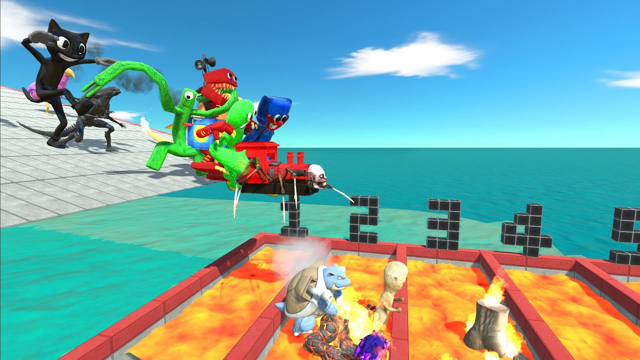 Creepy Monster Long Jump Over Lava Pool - ARBS - YouTube