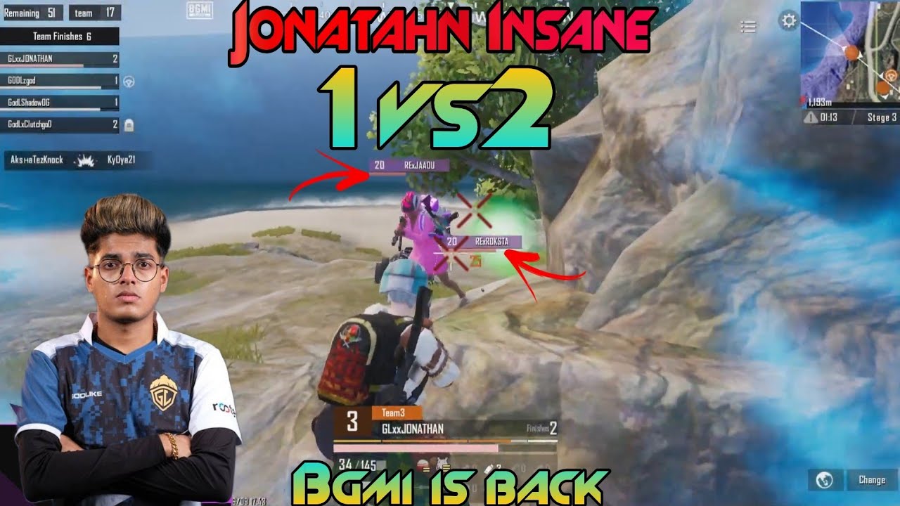 Solp 1vs 2 jonatahn on Rex squad 🥵| Bgmi is back..🥰 - YouTube
