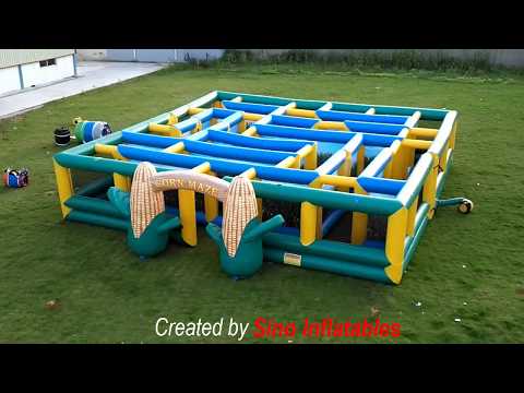 12x12m kids N adults giant inflatable corn maze with full digital printing