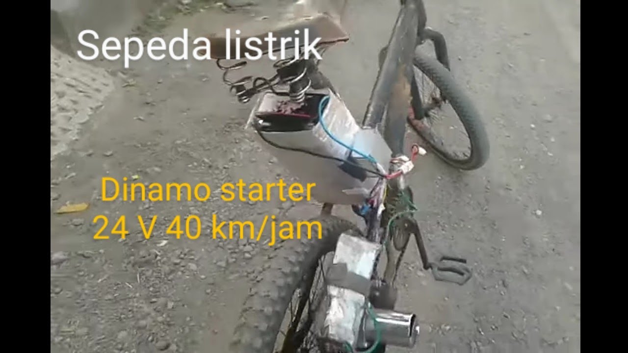 sepeda listrik 40 km/ jam hemat baterai dinamo stater - YouTube