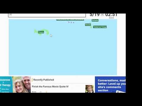 Sporcle - Complete the Map Snippet 1of3 100% 56:09 (Speedrun) - YouTube