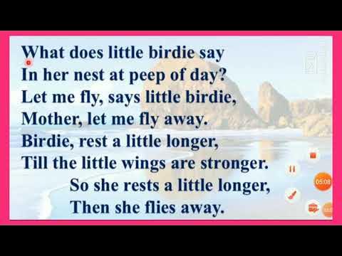 English literature.. class.1- poem"What does little birdie say" - YouTube