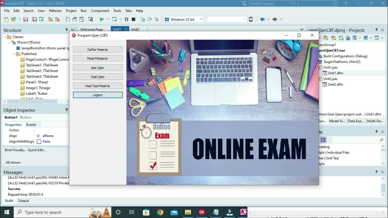 Program Ujian (CBT) dengan delphi 10 3 part3 - YouTube