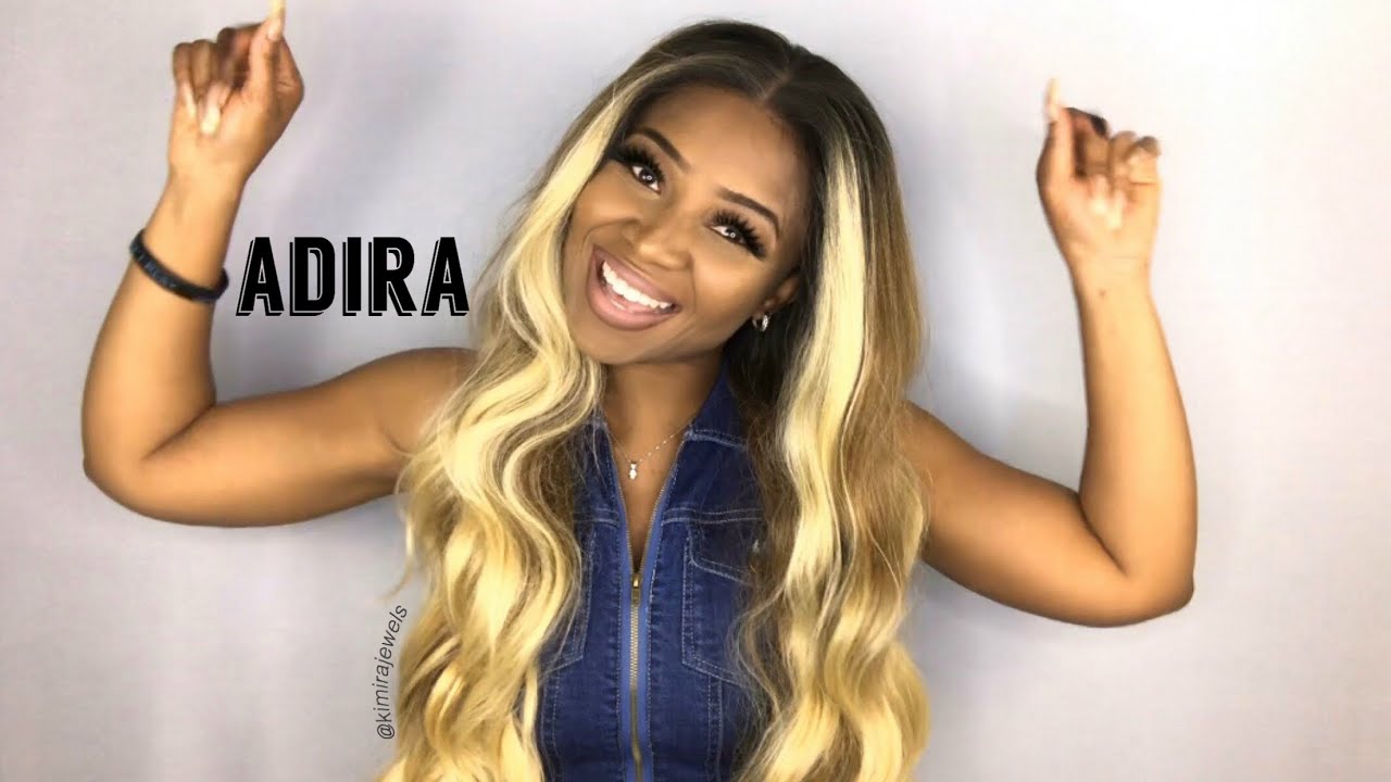 #63- LONG 360 ADIRA LACE FRONTAL HUMAN HAIR Blend Dashly Dupe Blonde FF ...