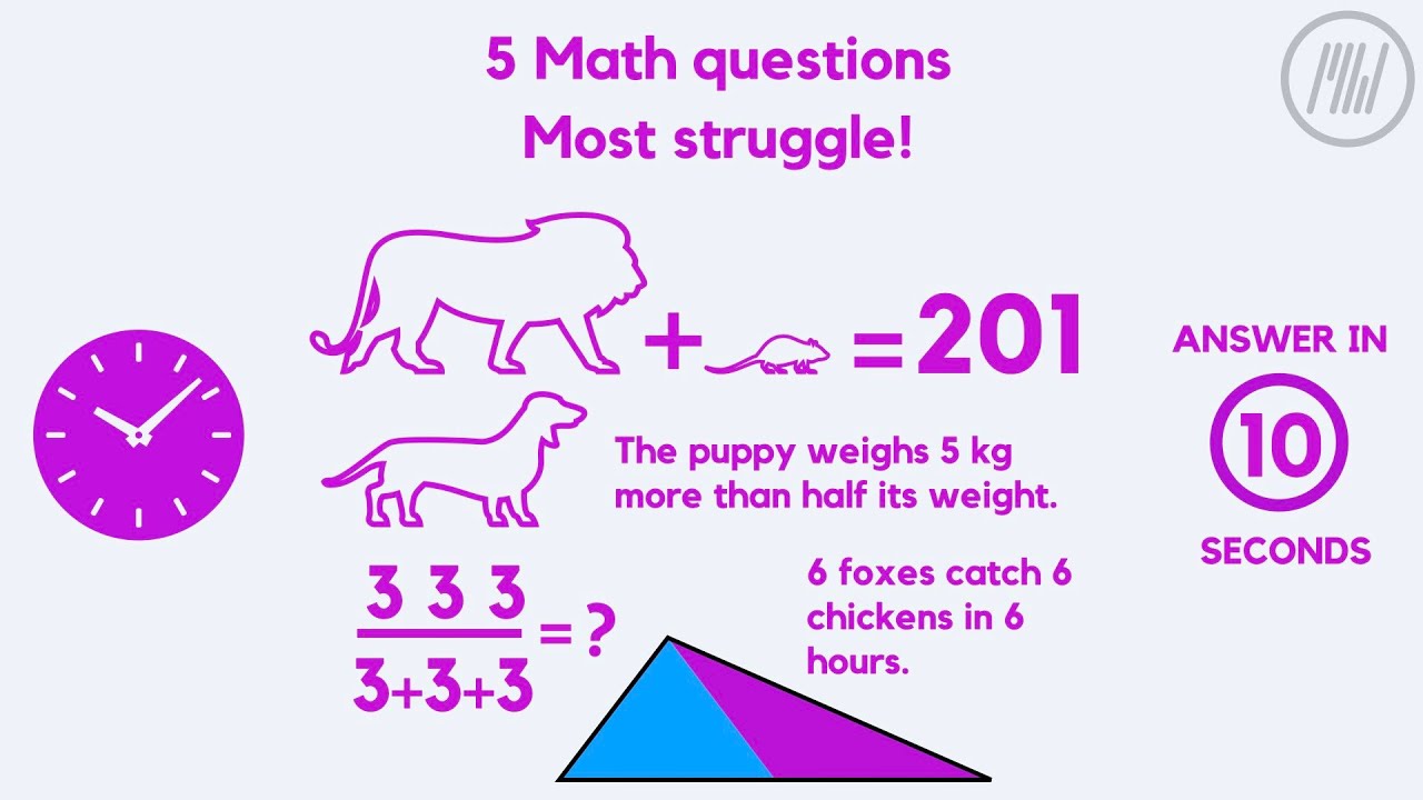 5 fun math questions - most struggle, #mustwatch, #love maths, # ...