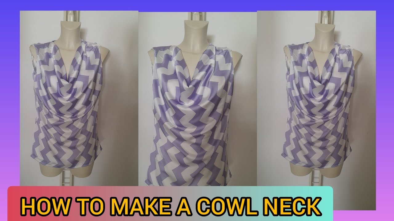 TRENDY Cowl Neck Top Easiest Method How To make Cowl Top blouse Cutting ...