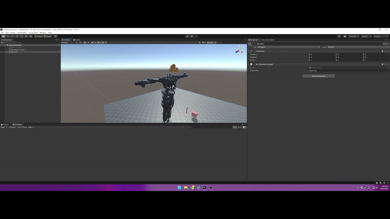 How To Run Mujoco Physics Engine In The Unity Editor Legacy V 155 Youtube
