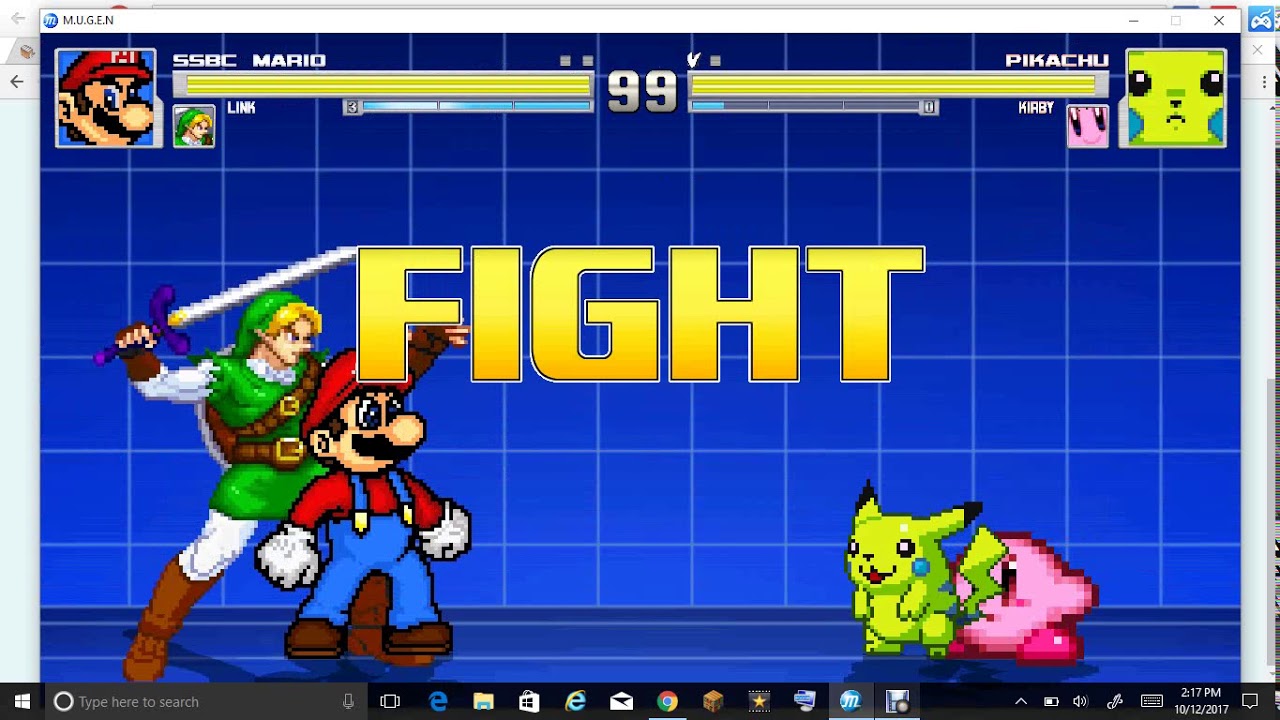 The true Mugen battle: Mario and link vs pikachu and kirby - YouTube