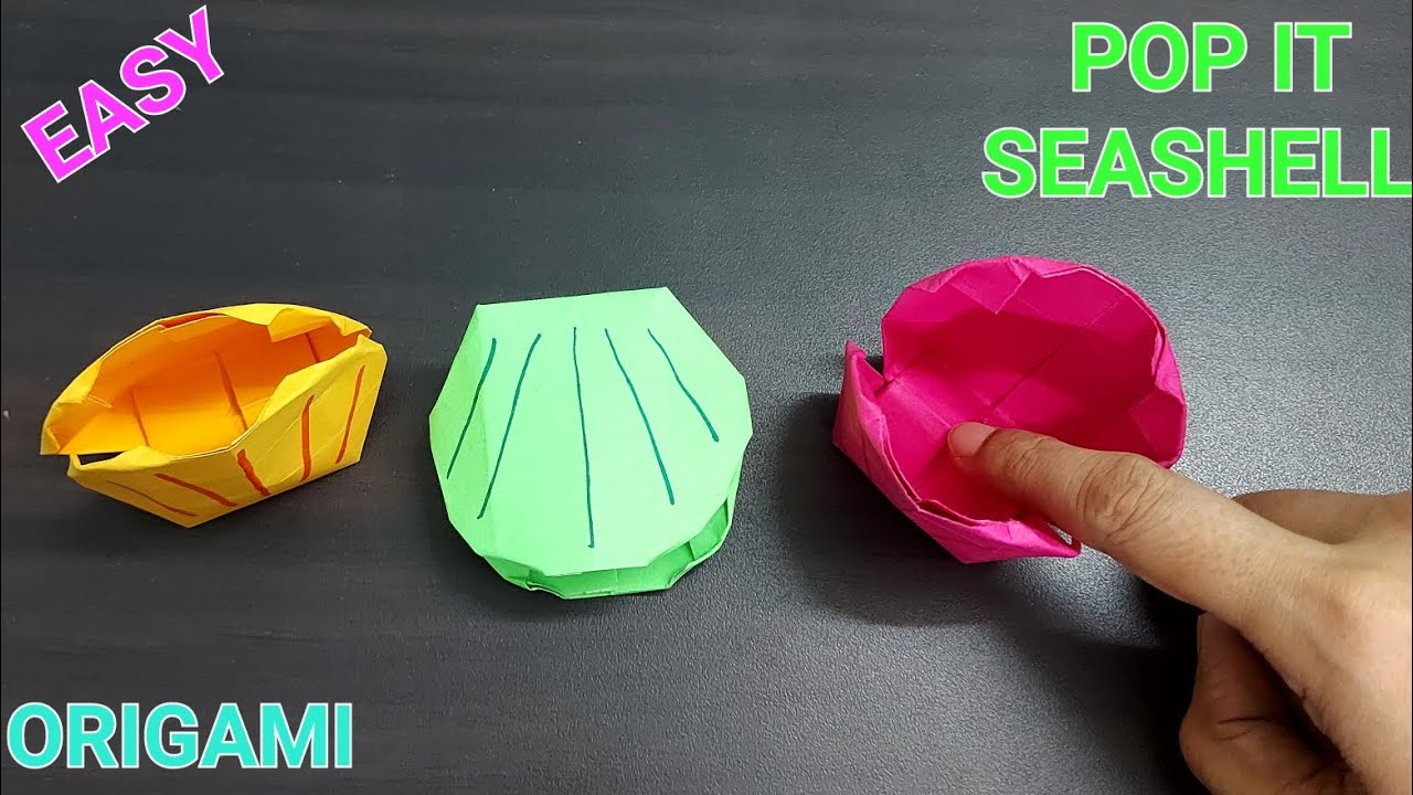 HOW TO MAKE EASY ORIGAMI POP IT SEASHELL/FIDGET TOY - YouTube