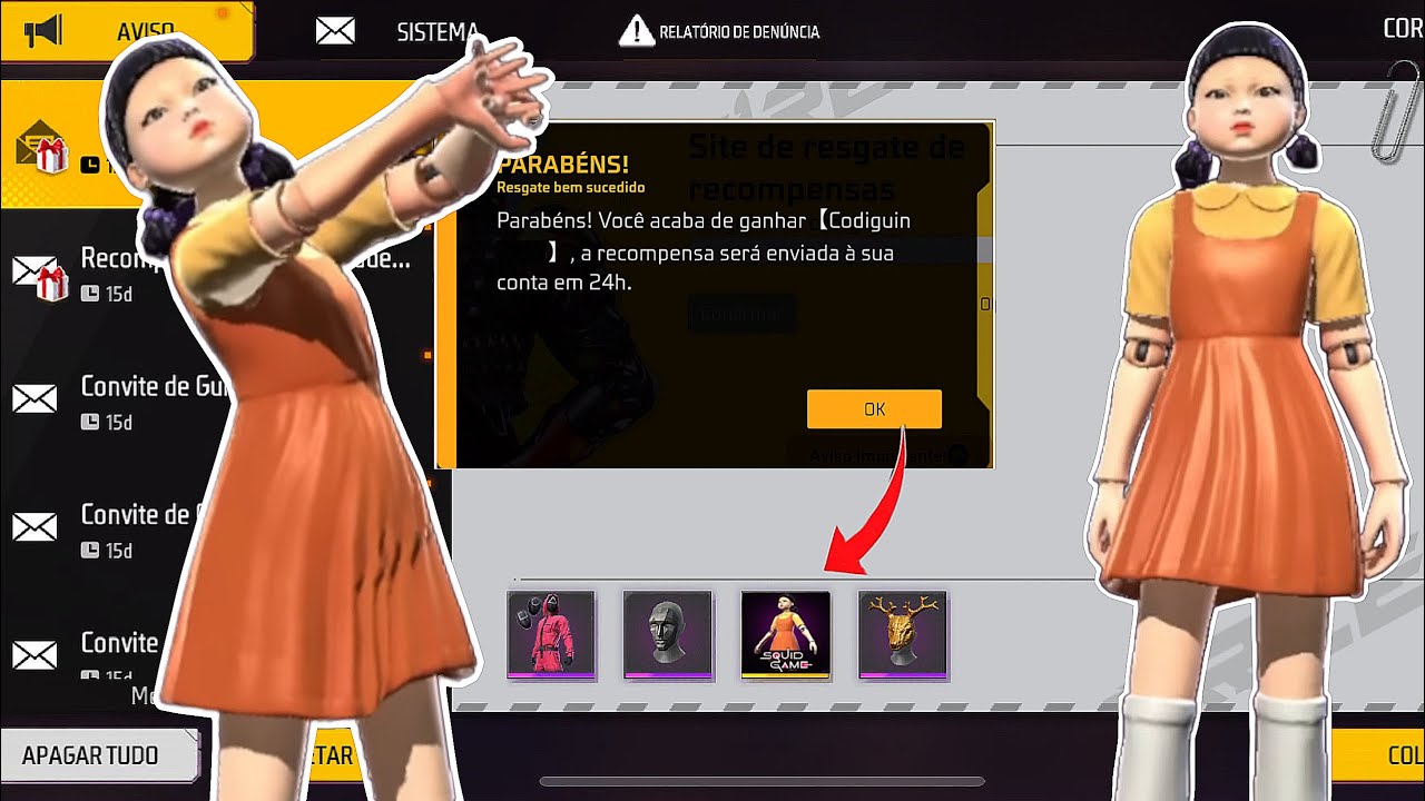 URGENTE! NOVO CODIGUINHO FUNCIONANDO E BONECA DO ROUND 6 DE GRAÇA ...