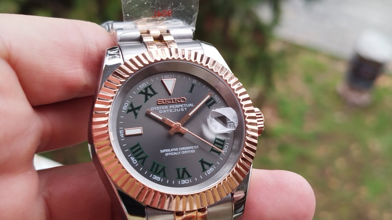 Seiko mod Rose gold Wimbledon 40mm - YouTube