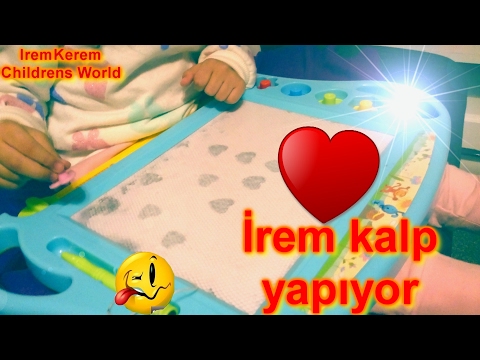 İREM YAZMA TAHTASINA KALP YAPIYOR Eğlenceli ÇOCUK VİDEO😀😀