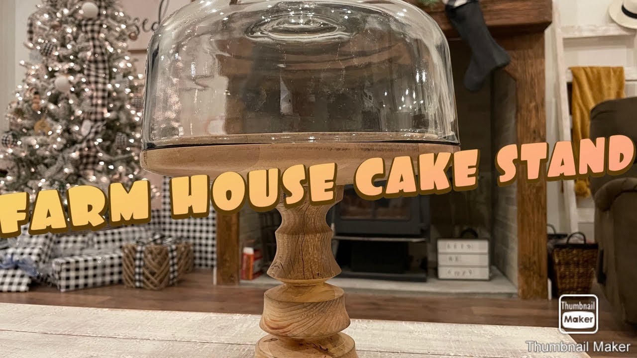 Wood turning a farmhouse cake stand - YouTube
