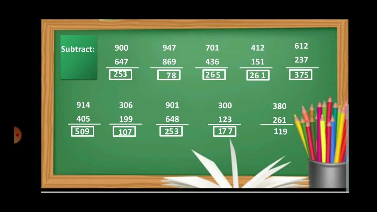 Window Card S3 Subtraction With Answers YouTube Window Card S3 Subtraction With Answers YouTube
