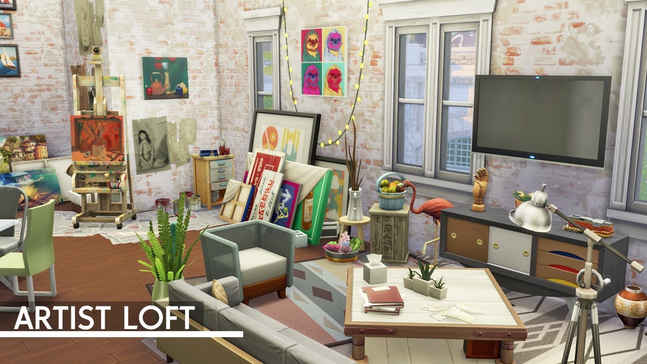 Artist Studio 👨‍🎨 | Apartment Renovation | No CC | The Sims 4 Speed ...
