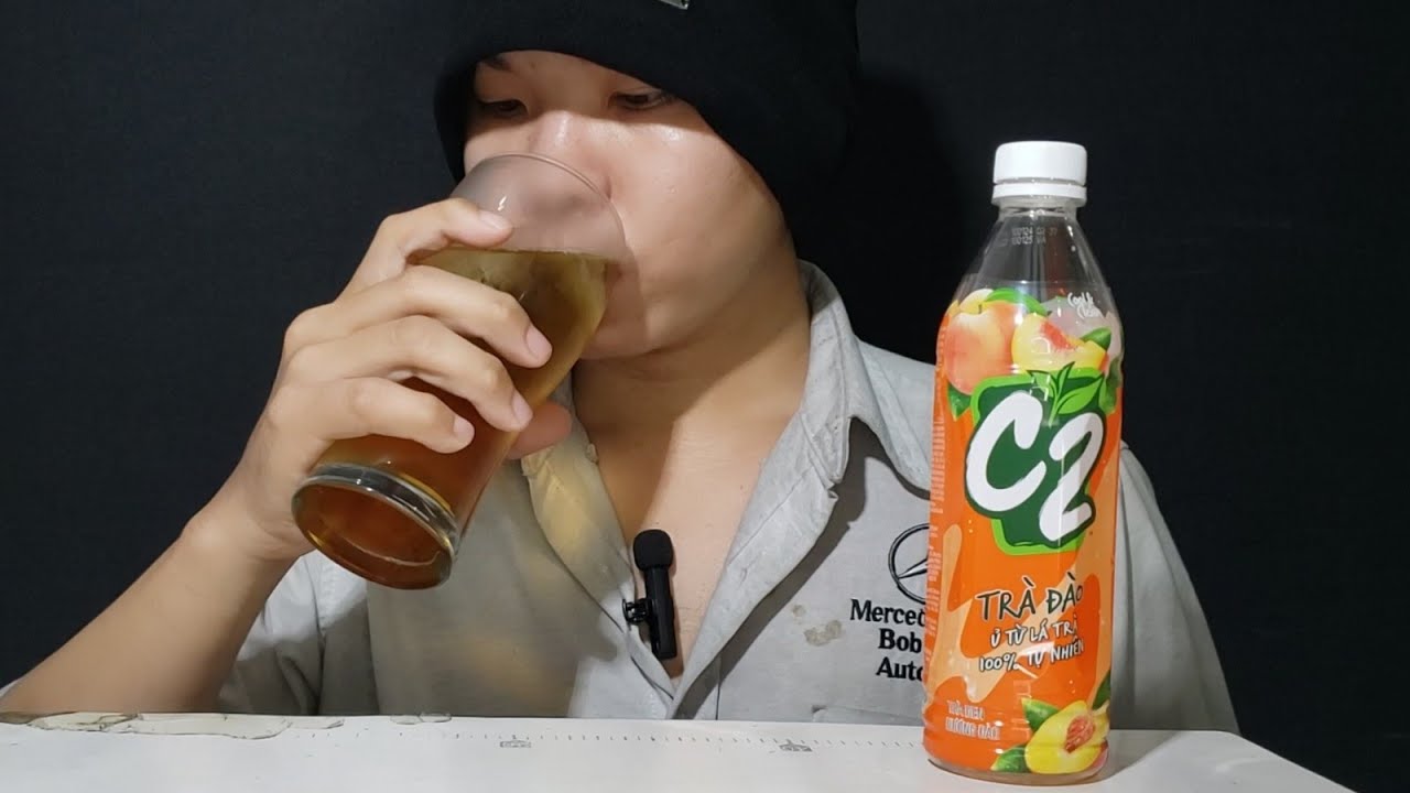 ASMR sounds | Drink peach tea (C2) with ice, cool and refreshing . no ...