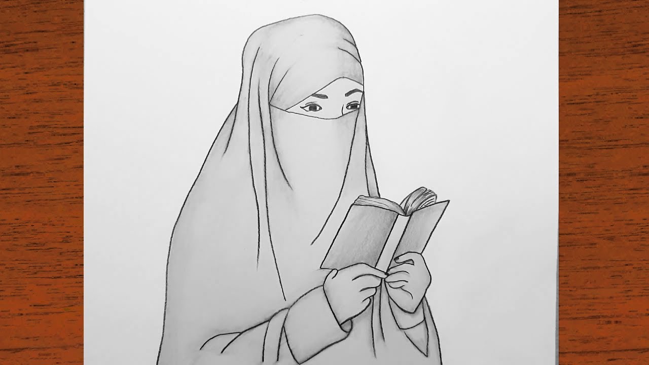 Drawing muslim girl simple/easy Pencil drawing / Step by Step Easy ...