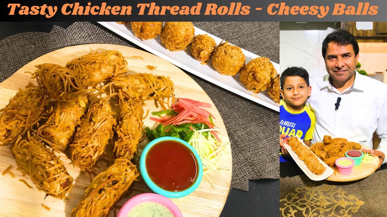 Chicken Thread rolls | Cheesy Balls | Bites and Life - YouTube