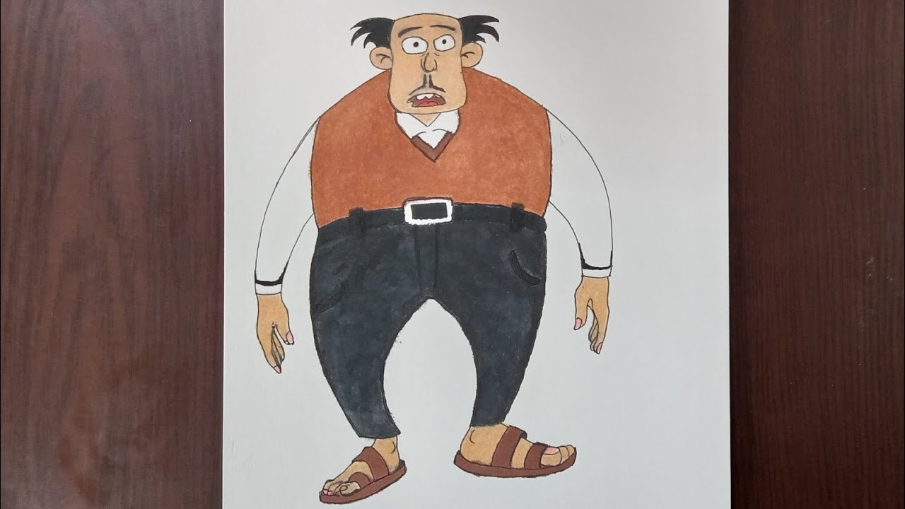 how to draw Dubey sir || from [Bandbudh Aur Budbak] cartoon - YouTube