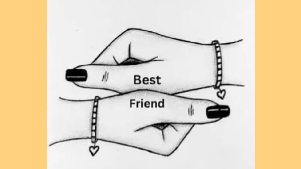Best Friend ️Hand Drawing/How to draw Best Friend/Drawing for beginners ...