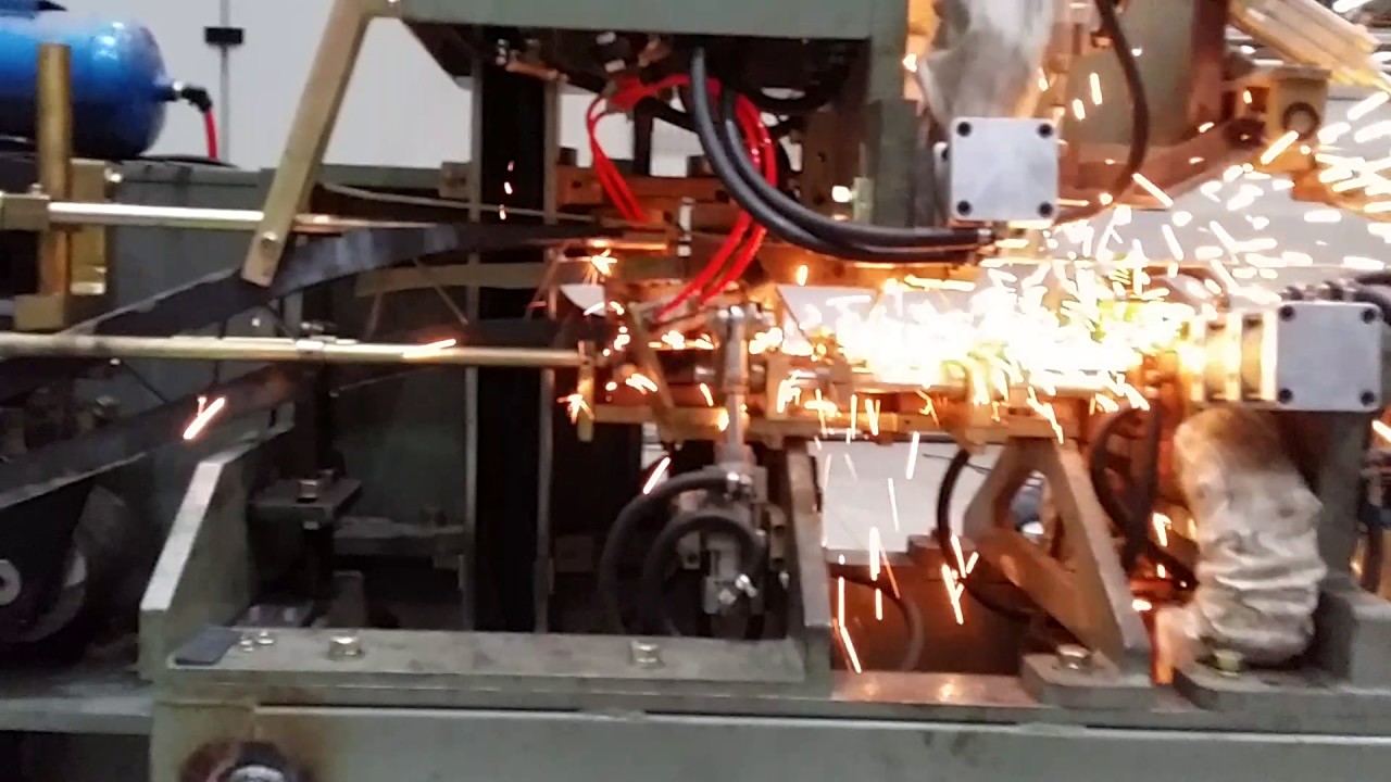 Lattice girder welding machine - YouTube