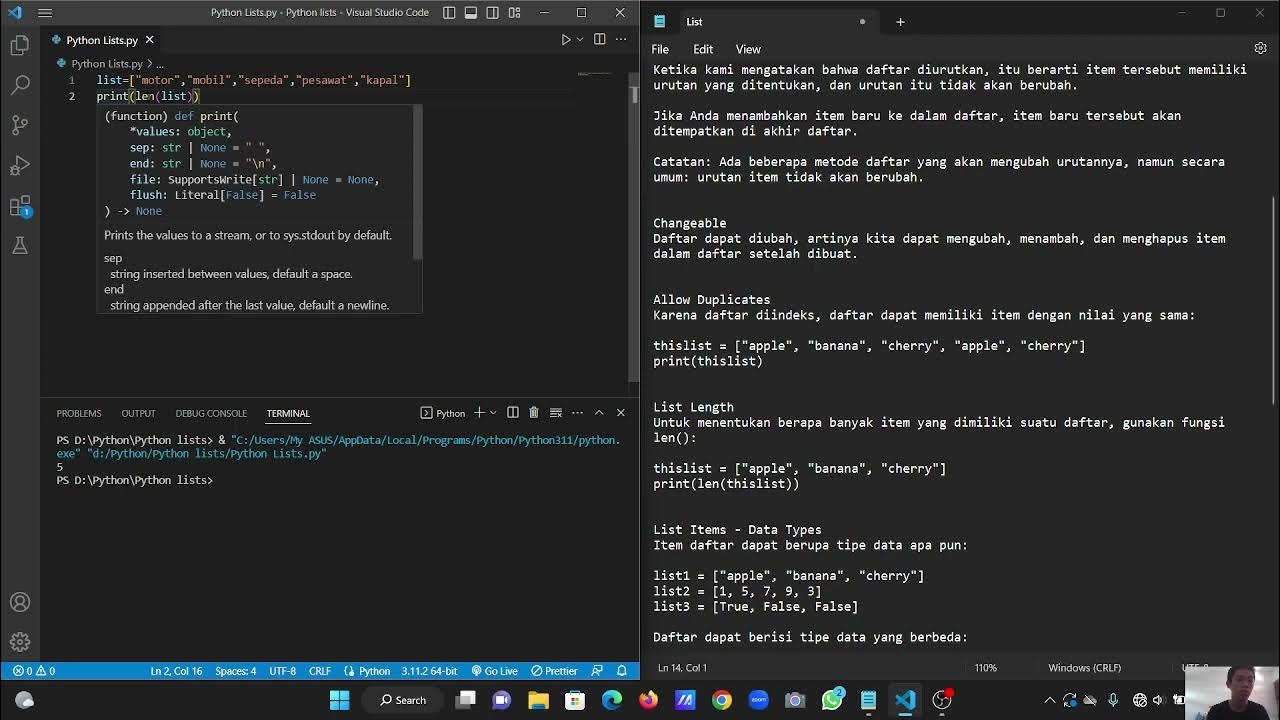Tugas Python Lists - YouTube