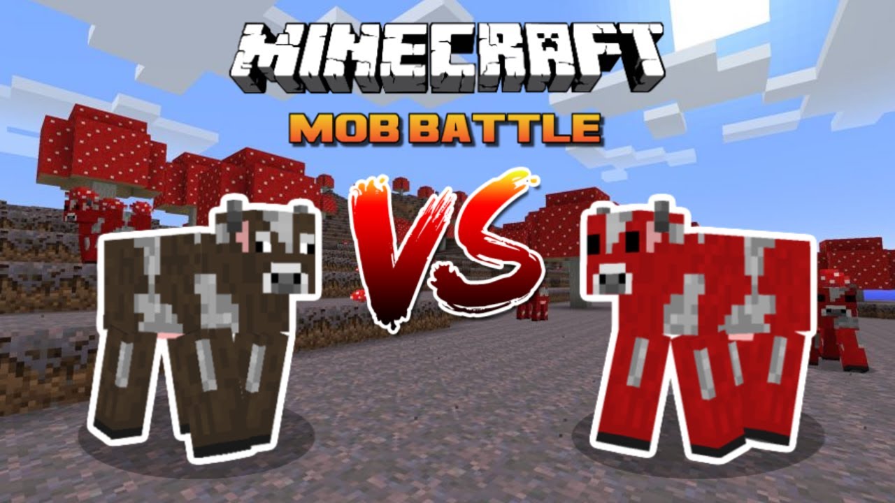 MINECRAFT COW VS MOOSHROOM (MOB BATTLES) - YouTube